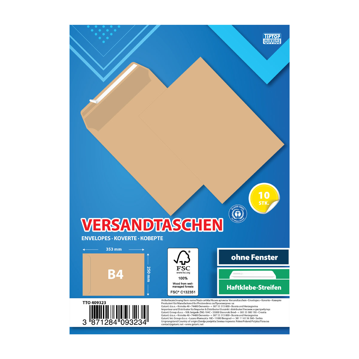 Koverta B4 25x35,3cm 10/1 | Gataric International Group