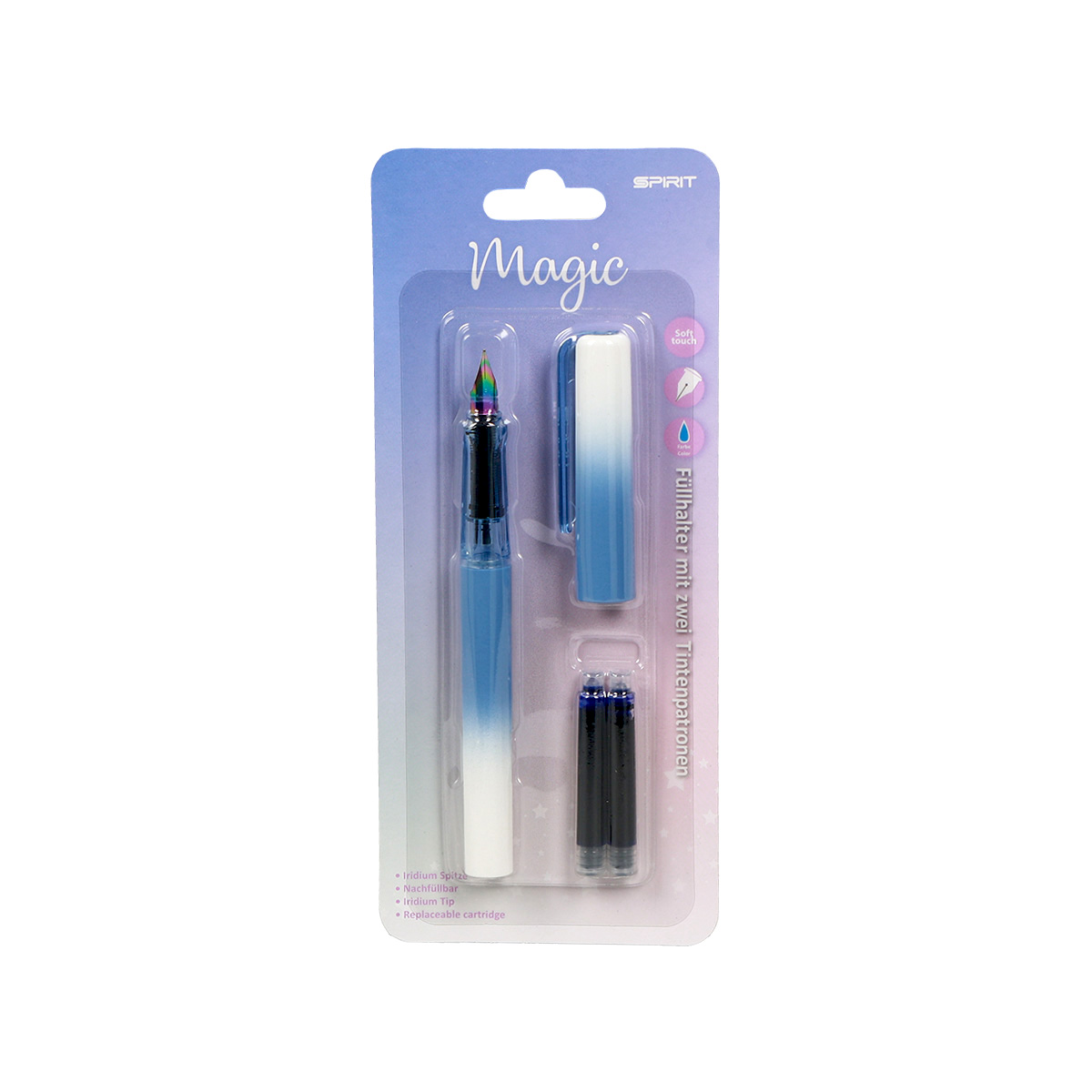Fountain Pen & 2 Cartridges "MAGIC" 1/1 Dark Blue (Blister) | Gataric Group